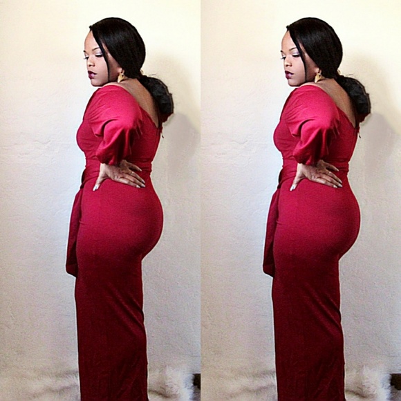 Dresses | Deep Red Off The Shoulder Gown | Poshmark